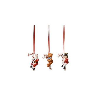 Villeroy & Boch Nostalgic Ornaments, Ornements en Forme de Sucre dorge, Ensemble de 3 pièces, 13 x 3,5 x 7,5cm, Porcelaine, Multicolore 14-8331-6690