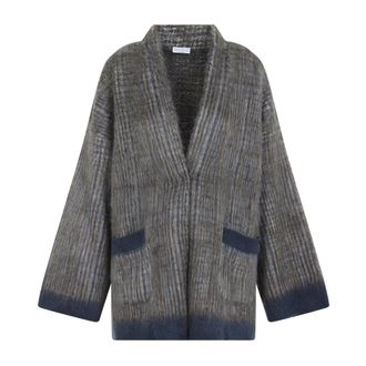 Brunello Cucinelli Galles Jacquard Cardigan - - Knitwear - Damen - Grau - S