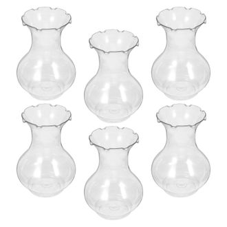 OSALADI 6 St&uuml;ck Pack Durchsichtige Pet Blumenvase 500ml - Unzerbrechliche Tischvase f&uuml;r Rosen Hyazinthen und Partydekoration