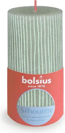 Bolsius Stumpenkerze, rustikal, Jadegrün, 13 x 7 cm