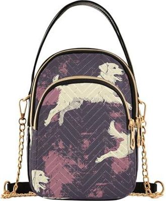 Mnsruu Sac à bandoulière pour femme, motif chien golden retriever, sac à dos à bandoulière, petit sac à bandoulière avec sangle réglable