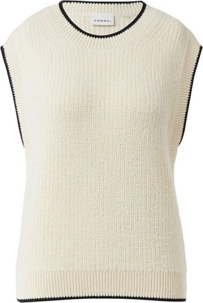 Comma Rundhalspullover Strickpullunder Weicher Strickpullunder mit Kontraststreifen