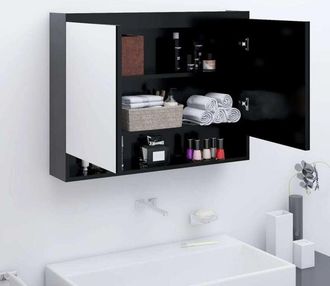 vidaXL Spiegelschrank fürs Bad 80x15x60 cm mdf Anthrazit Vidaxl