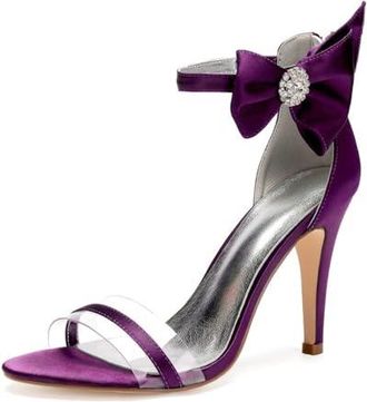 Generic Sandales &Agrave; Talons Hauts Femmes Chaussures De Mariage Sexy Mari&eacute;e Open Toe Stylet Et&eacute; Talon Soir&eacute;e Chaussures 10.5Cm,Violet,42 EU
