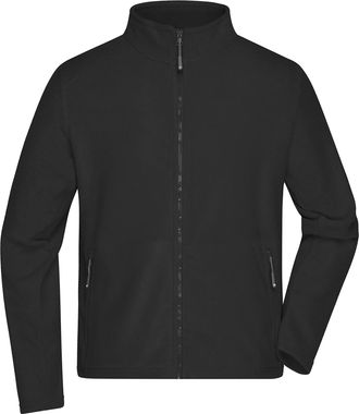 James & Nicholson Herren Microfleece Jacke - Klassisch geschnittene Jacke aus pillingfreiem Microfleece | Farbe: black | Gr&ouml;sse: XXL