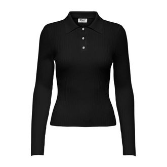Only Only, Femme, Tops, Noir, Taille: 38 FR Polo en Maille Douce