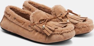 Jimmy Choo London Mocassins Manon F en daim et shearling