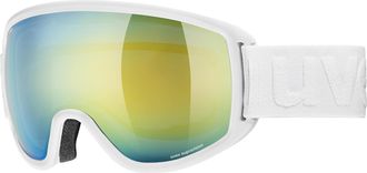 Uvex topic FM sphere - Skibrille für Damen und Herren - beschlagfrei - verzerrungs- & beschlagfrei - white matt/orange-blue - one size