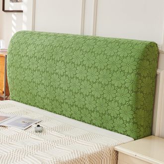 Generic Elastischer Flanellbezug mit Bettkopfteil Bezug Muster, Queen Kingsize Gr&ouml;&szlig;e, Kopfteil Bezug Staubschutzh&uuml;lle f&uuml;r Schlafzimmerdekoration Blume - Gr&uuml;n 