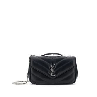 Saint Laurent Small Loulou Chevron Logo-plaque Shoulder Bag