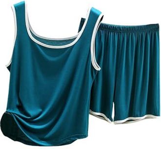 Generic Pyjashort Femme Deux Pièces Sets Pijama Summer Nuisette Sleepwear Grande Taille Adulte Elegant Ensemble Pyjama Hauts Manches Courtes Pyjacourt Tenue N