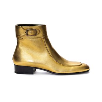 Saint Laurent Oro Leder-Ankle-Boot - - Shoes - Damen - Gelb - 35 EU