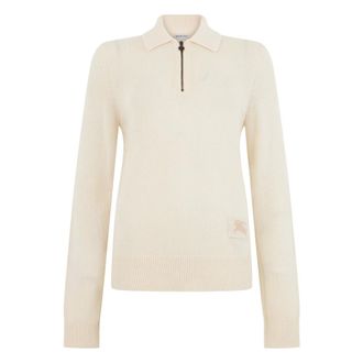 Burberry Pull avec col zipp&eacute; en cachemire - Femme - Pulls - Beige - Taille: 36 FR