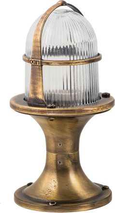 Licht-Erlebnisse Außenleuchte Messing H:28cm Maritim Antik wetterfest IP54 SANTORIN Gartenlampe Wegeleuchte