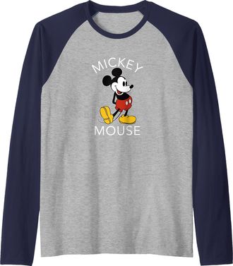 Disney Mickey Mouse Arms Back Leg Out With Text Raglan