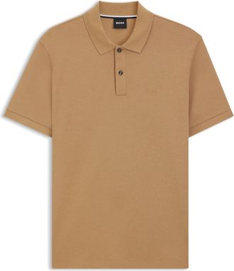BOSS Herren Pallas Pallas Poloshirt aus Baumwoll-Piqu&eacute; mit Logo-Details Beige XXXL