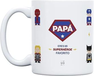 UO Tasse mit Aufschrift Papa Eres My Lieblings-Superheld, Geschenk f&uuml;r V&auml;ter, 350 ml, Keramik
