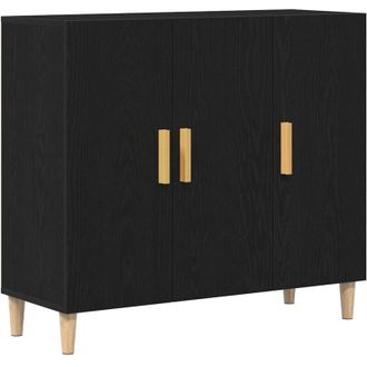 vidaXL Buffet Noir 90 x 34 x 80 cm Bois ding&eacute;nierie Vidaxl