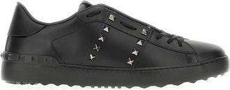 Valentino Garavani Homme, Chaussures, Noir, Taille: 40 EU Leather Lace-Up Baskets