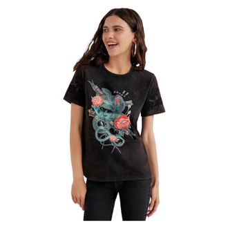 Desigual T-Shirts drucken - - Tops - Damen - Schwarzk - XS