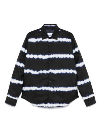 Aspesi chemise à imprimé tie-dye - Noir