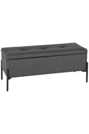 MID.YOU Mid.you Garderobenbank, Schwarz, Dunkelgrau, Metall, Textil, 95x41.5x37 cm, Garderobe, Garderobenbänke