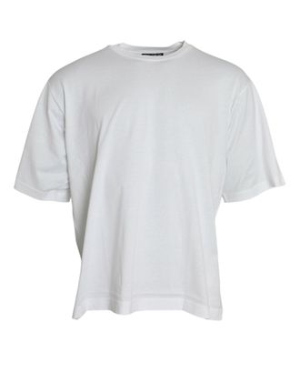 Dolce & Gabbana Mens White Cotton Short Sleeves Crewneck T-Shirt