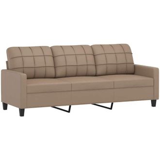 vidaXL 3-Sitzer-Sofa Cappuccino-Braun 180 cm Kunstleder Vidaxl
