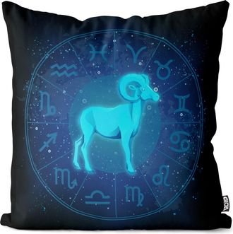 Void Watches Widder Sternzeichen Astrologie Kissenbezug Kissenhülle Polyester wasserfest Outdoor Indoor, Kissen Größe:40 x 40 cm