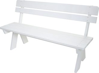 Mendler Gartenbank HWC-L66, Sitzbank Holzbank Parkbank, Gastronomie-Qualit&auml;t, Massiv-Holz 148cm - wei&szlig;