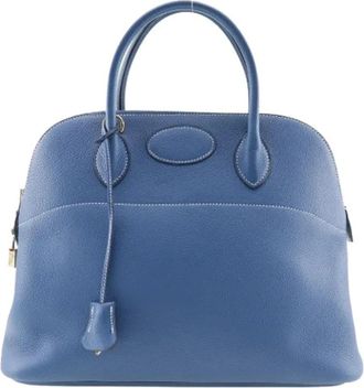 Herm&egrave;s Pre-owned Bolide 37 Handbag Clemence Blue - Femme - Pre-owned - Bleu - Taille: ONE Size