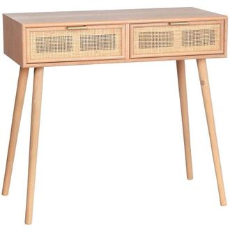 Opjet Opjet - Console en mdf et rotin tress&eacute; Roro