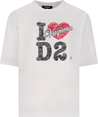 Dsquared2 Homme, Tops, Blanc, Taille: M Loose Fit Tee
