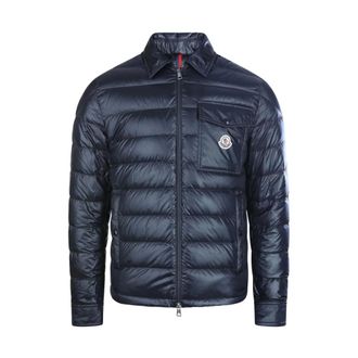 Moncler Homme, Vestes, Bleu, Taille: XL Down Puffer Jacket