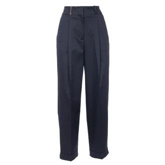 PESERICO Baumwollhose - - Trousers - Damen - Blau - XS