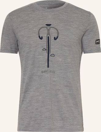 super.natural T-Shirt Vintage Bike Mit Merinowolle grau