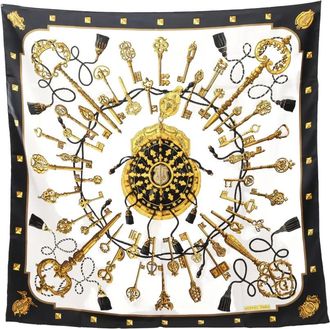 Hermès foulard Les Clés à imprimé graphique (années 2000) - Blanc