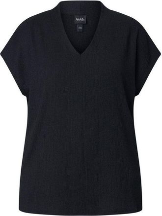 Ulla Popken T-Shirt T-Shirt Oversized Kelchkragen V-Ausschnitt Halbarm