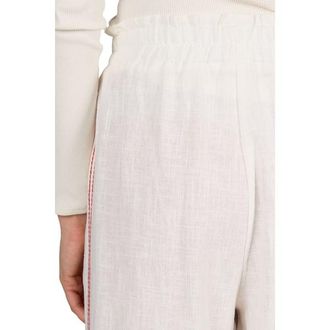 Garance Paris Pantalon Conor &agrave; d&eacute;tails brod&eacute;s et taille haute &eacute;lastiqu&eacute;e