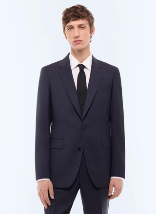 Fursac Veste de costume en toile de laine &agrave; micro-carreaux - Taille 44 - Homme