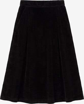 Knowledge Cotton Apparel Damen vegan Rock Corduroy Black Jet