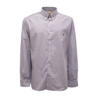 Brooksfield Gestreiftes Hemd mit Knopfleiste Slim Fit - - Shirts - Herren - Wei&szlig; - 3XL