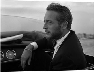 Posterlounge Der amerikanische Schauspieler Paul Newman, Venedig, 1963 Acrylglasbild 18 x 13 cm Schwarz-Weiß Wandbilder Wanddeko