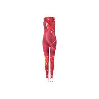 Roberto Cavalli &Auml;rmelloser Jumpsuit mit Rosen-Print - - Jumpsuits & Playsuits - Damen - Rot - M