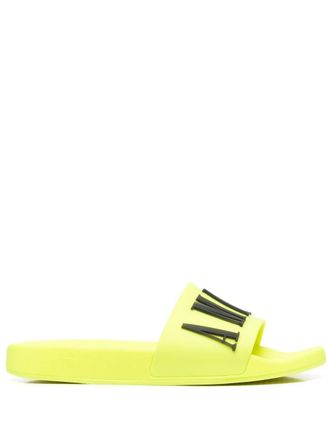 Amiri claquettes &agrave; logo emboss&eacute; - Jaune