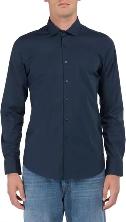 Replay Homme, Chemises, Bleu, Taille: S Chemise Popeline Coupe Ajust&eacute;e