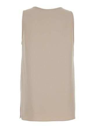 P.A.R.O.S.H. Womens Sleeveless Top Beige Polyester Tops