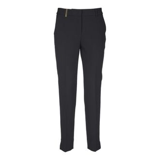PESERICO Schwarze Hose Eleganz Chic Style - - Trousers - Damen - Schwarzk - M