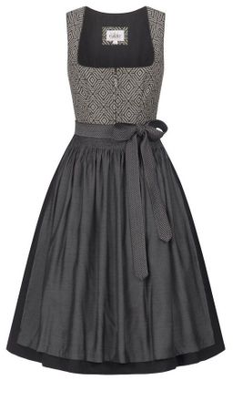 N&uuml;bler Trachtenkleid Midi Dirndl Grace in Schwarz von N&uuml;bler