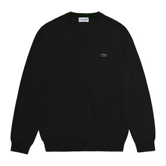 Lacoste Elegantes V-Ausschnitt Jersey - - Knitwear - Herren - Schwarzk - S